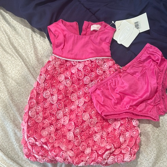 Mayoral | Dresses | Rosette Baby Dress With Matching Diaper Covers ...